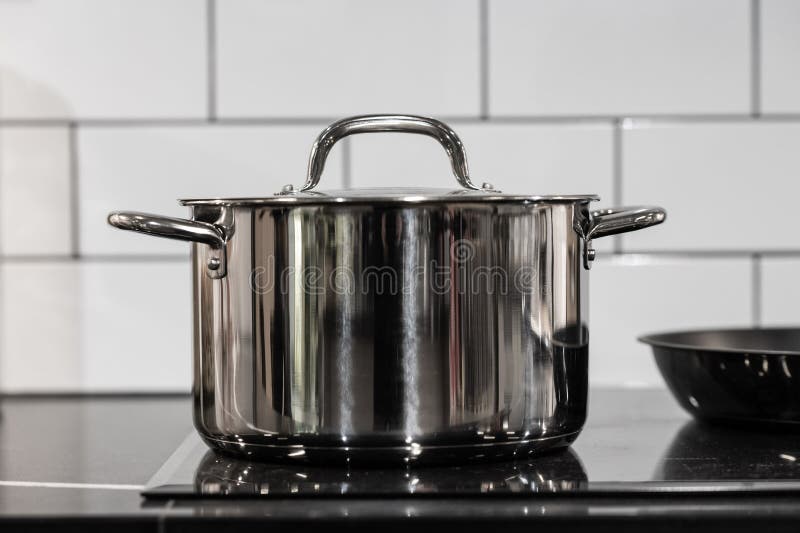 Aluminium Pot in a Kitchen.. Stock Photo - Image of home, metal: 269535292