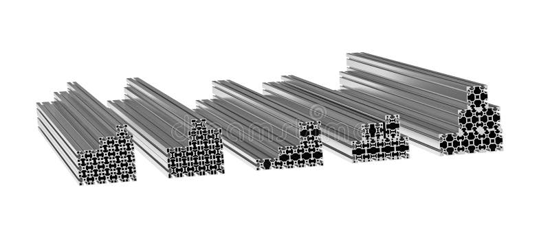 Aluminium profiles stock illustration. Illustration of render - 21945016