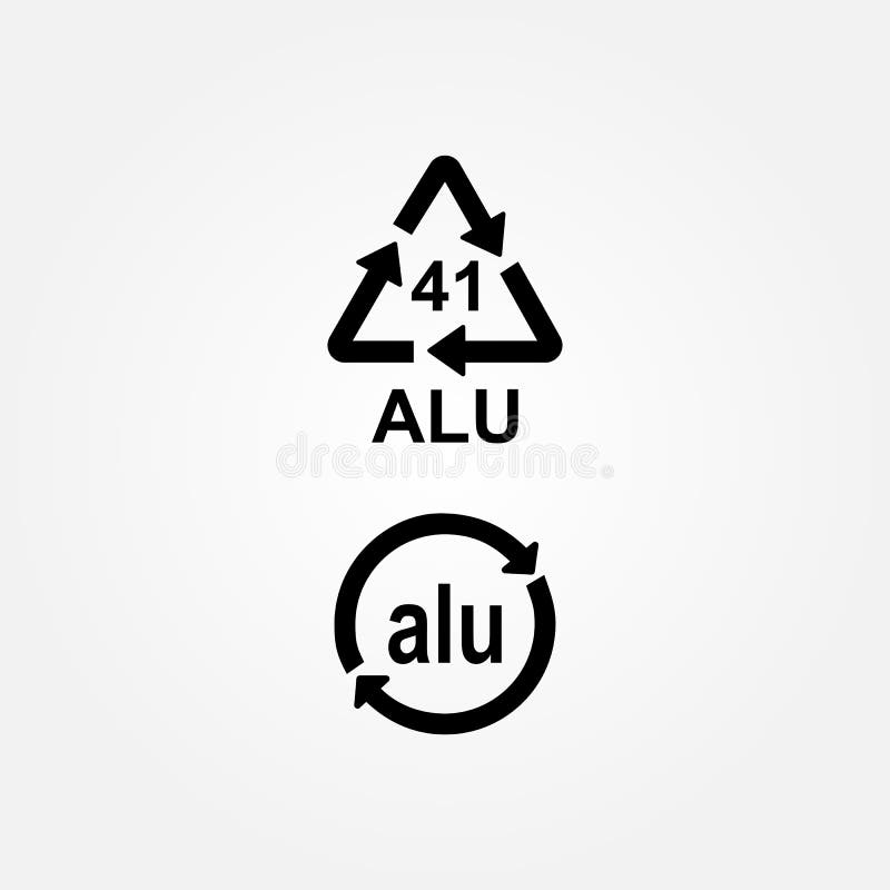 Aluminium Recycling Symbol ALU, Aluminum Metal Recycling Code ALU ...