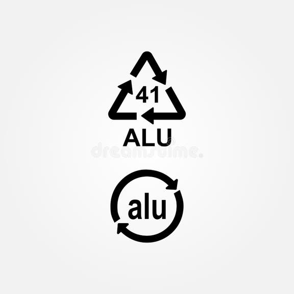 Aluminium Recycling Symbol ALU 41 Stock Vector - Illustration of ...
