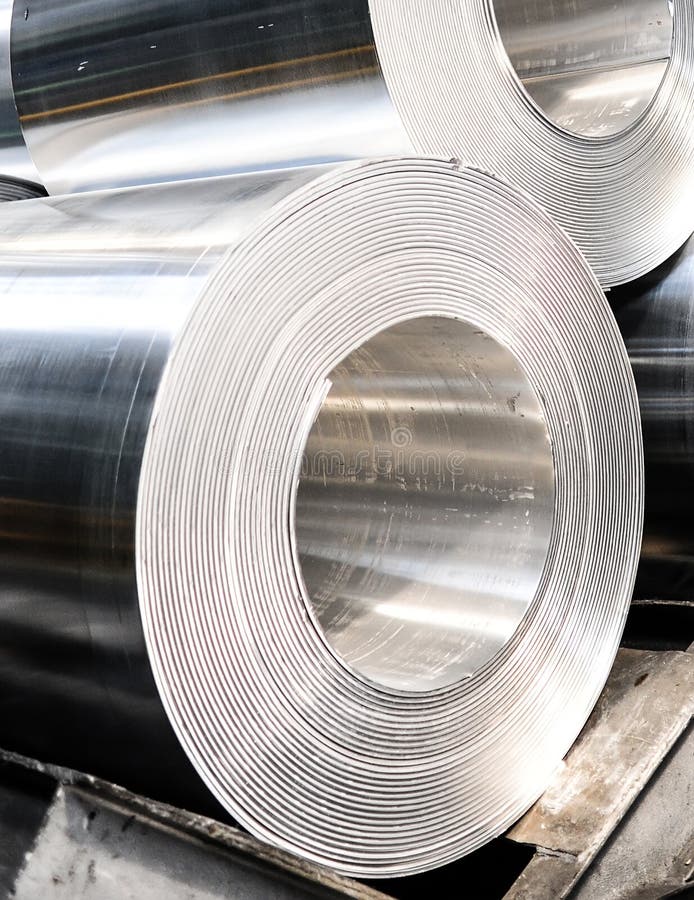 Aluminium rolls stock image. Image of glance, background - 35747347