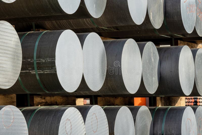 Aluminium round bars stock image. Image of fineness - 260471843