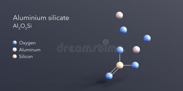 Aluminium Silicate Molecule 3d Rendering, Flat Molecular Structure with ...