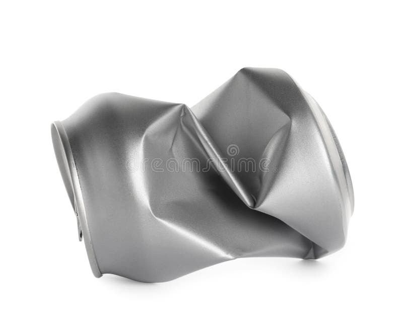 Aluminium Silver Crumpled Can Isolated on White Stock Image - Image of ...