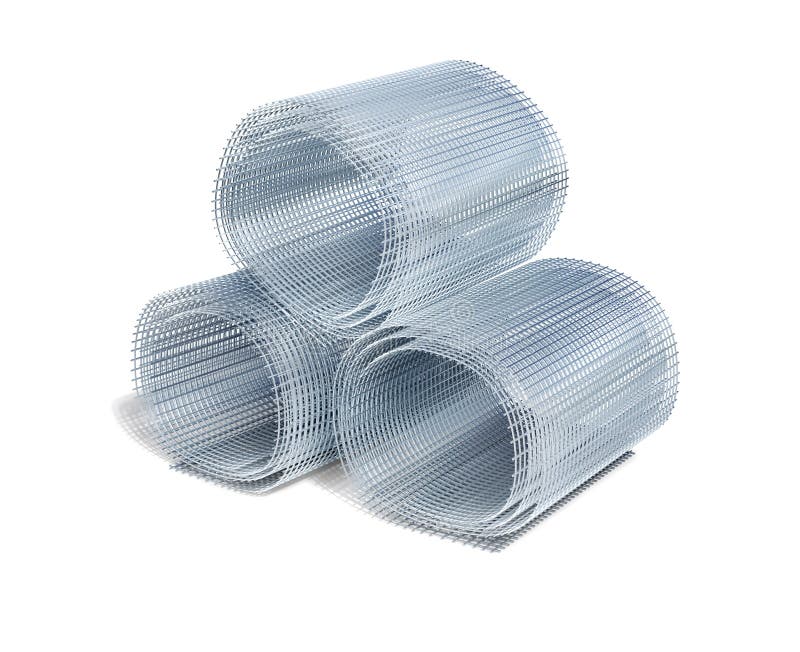 Aluminium Welded Net Rolled Up in Three Stacks. Stock Illustration ...