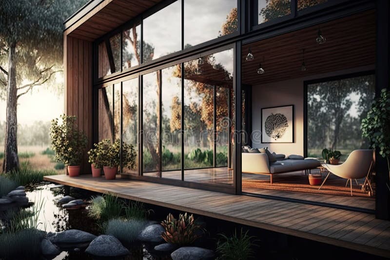 Aluminium Windows and Wooden Deck Create Relaxing and Serene Atmosphere ...