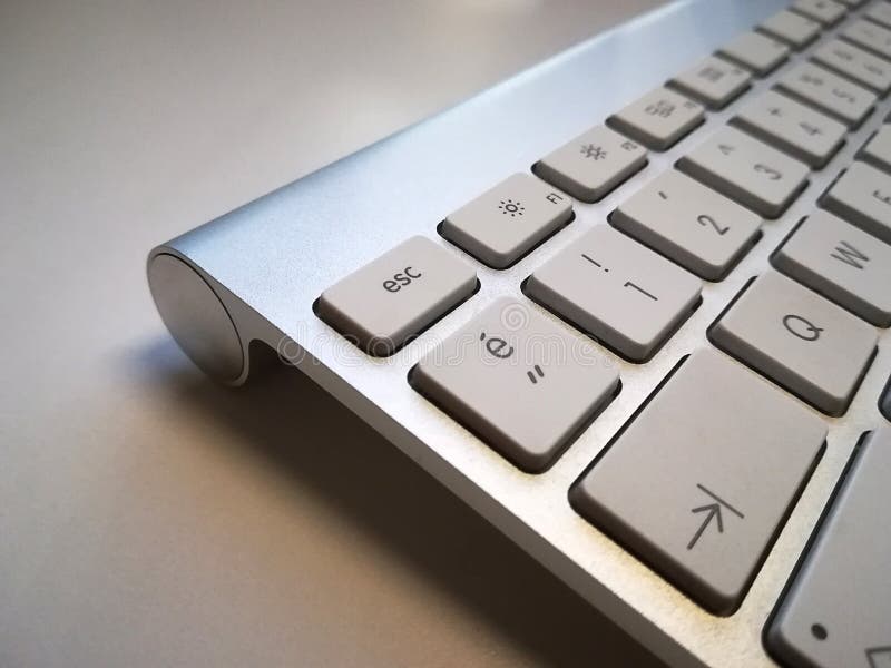Aluminium Wireless Keyboard Close Up Stock Photo - Image of bluetooth ...