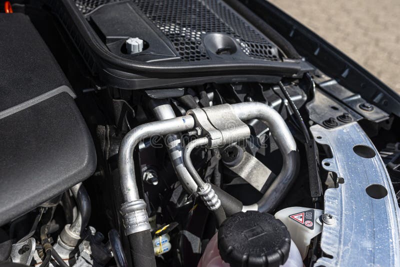 Aluminum Air Conditioning Tubes with a Cap, Located in the Diesel ...