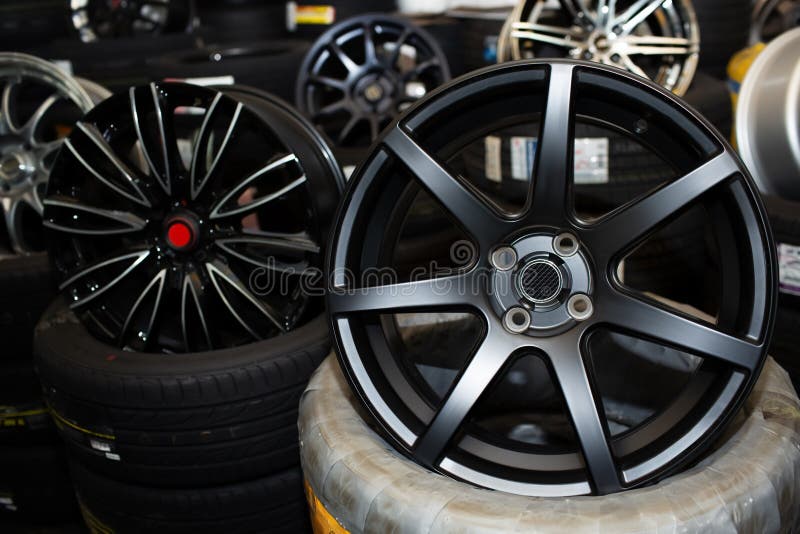 Aluminum Alloy Wheel or Mag Wheel. Stock Photo - Image of power, garage ...
