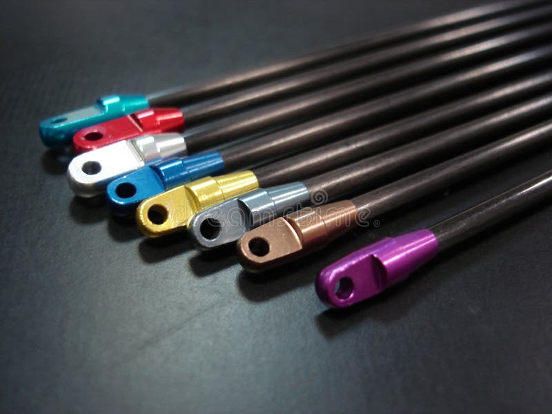 Aluminum Anodized Parts, Color Samples on Black Background Stock Image ...