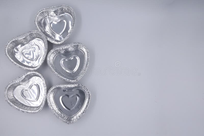Five Aluminum Shapes in the Form of Hearts Filled with Nothing on a ...