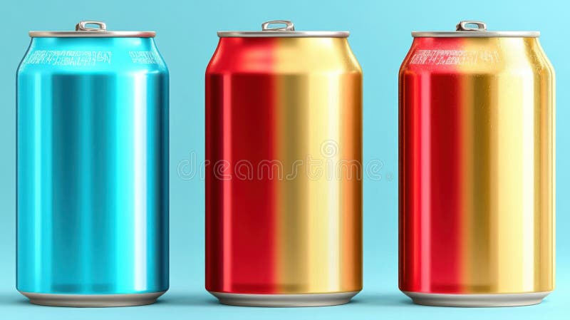 Aluminum Beverage Cans, Mockup Design Stock Image - Image of colors ...