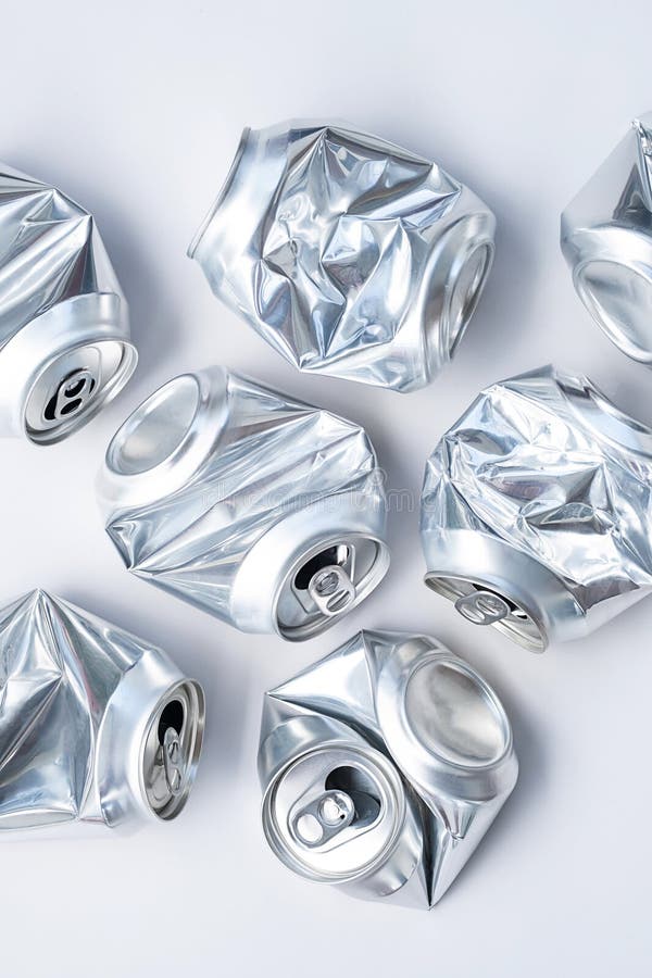 Aluminum Broken Cans. Sorting Garbage for Recycle Stock Image - Image ...