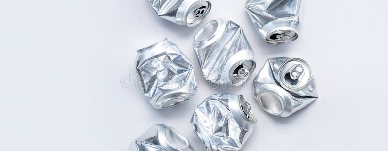 Aluminum Broken Cans. Sorting Garbage for Recycle Stock Photo - Image ...