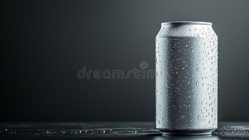 Aluminum Can with Condensation on a Dark Background. Stock Image ...