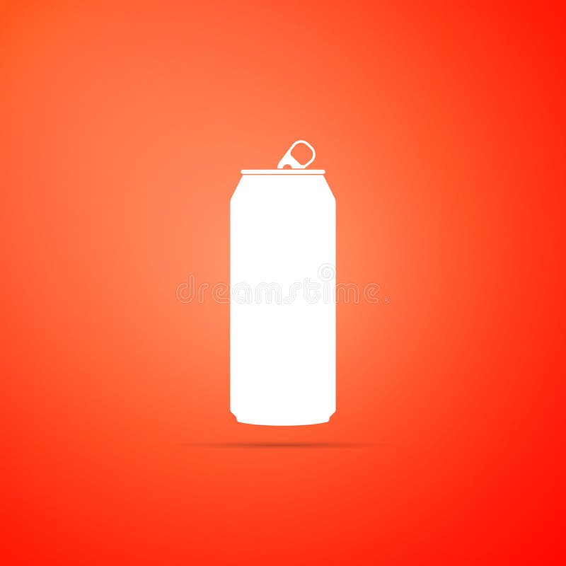 Aluminum Can Icon Isolated on Orange Background Stock Vector ...
