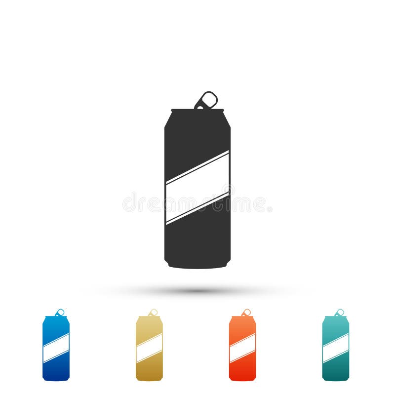 Aluminum Can Icon Isolated on White Background. Set Elements in Colored ...