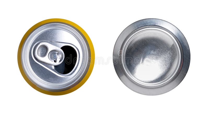 Aluminum Can Isolated on a White Background. Top and Bottom View ...
