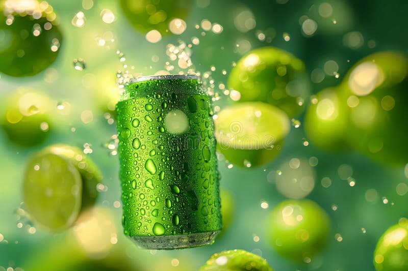 Aluminum Can With Refreshing Cold Sparkling Fruit Citrus Juice Drink Product Mockup Of A Soda
