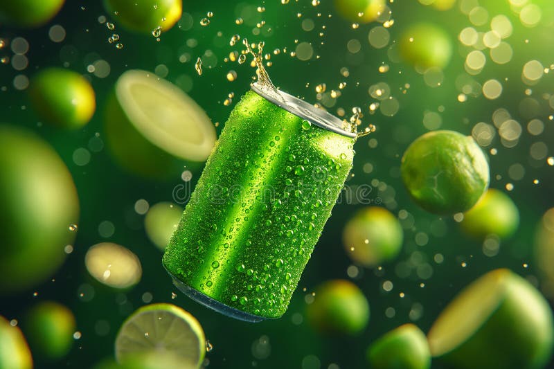 Aluminum Can With Refreshing Cold Sparkling Fruit Citrus Juice Drink Product Mockup Of A Soda