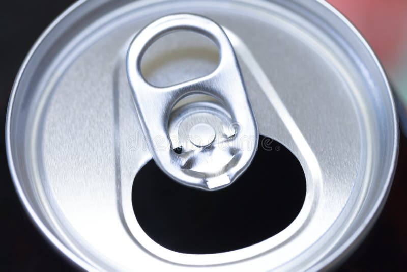 Aluminum can on a top view stock photo. Image of drinks - 235886450