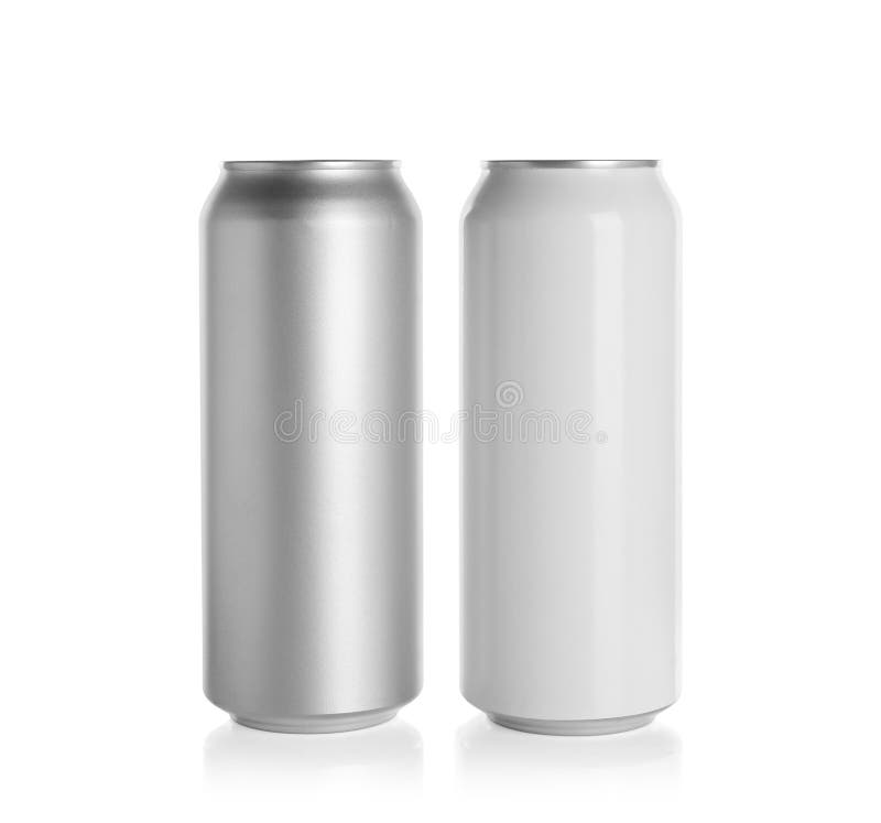 Aluminum Cans with Drinks on White Background Stock Photo - Image of ...