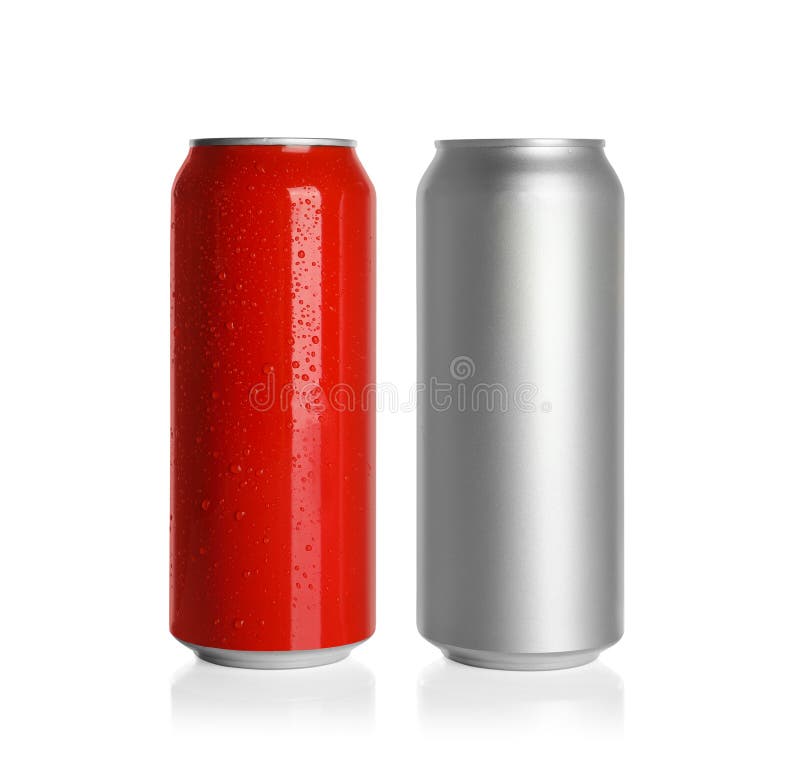 Aluminum Cans with Drinks on White Background Stock Image - Image of ...