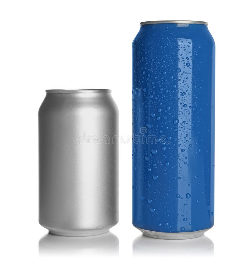 Aluminum Cans with Drinks on White Background Stock Photo - Image of ...