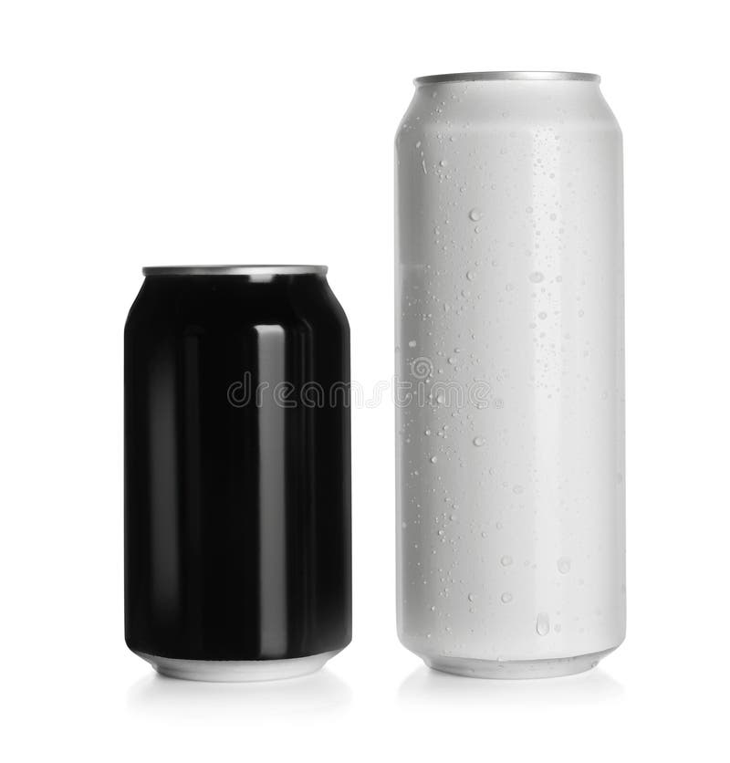Aluminum Cans with Drinks on White Background Stock Image - Image of ...