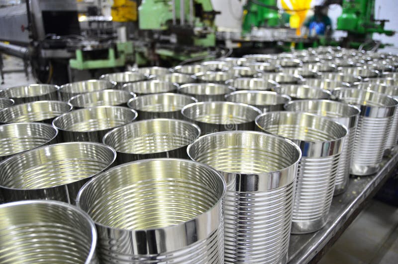Aluminum Cans in Factory Warehouse Stock Image - Image of material ...