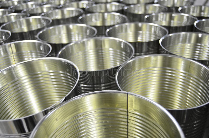 Aluminum Cans in Factory Warehouse Stock Image - Image of material ...