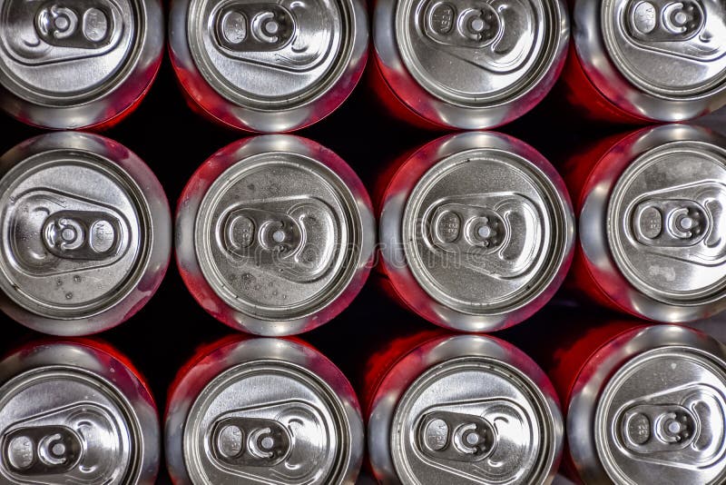 Aluminum Cans Top View, Many Beer Aluminum Cans Stock Photo - Image of ...