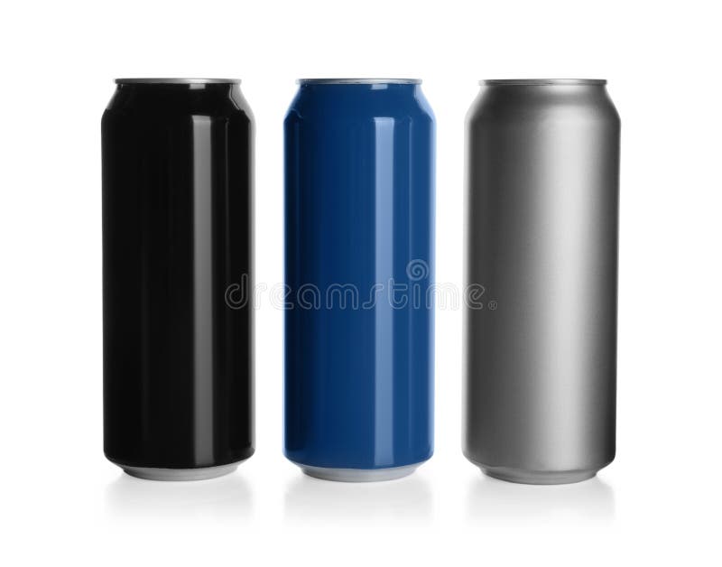 Aluminum Cans on White Background. Mockup for Design Stock Image ...