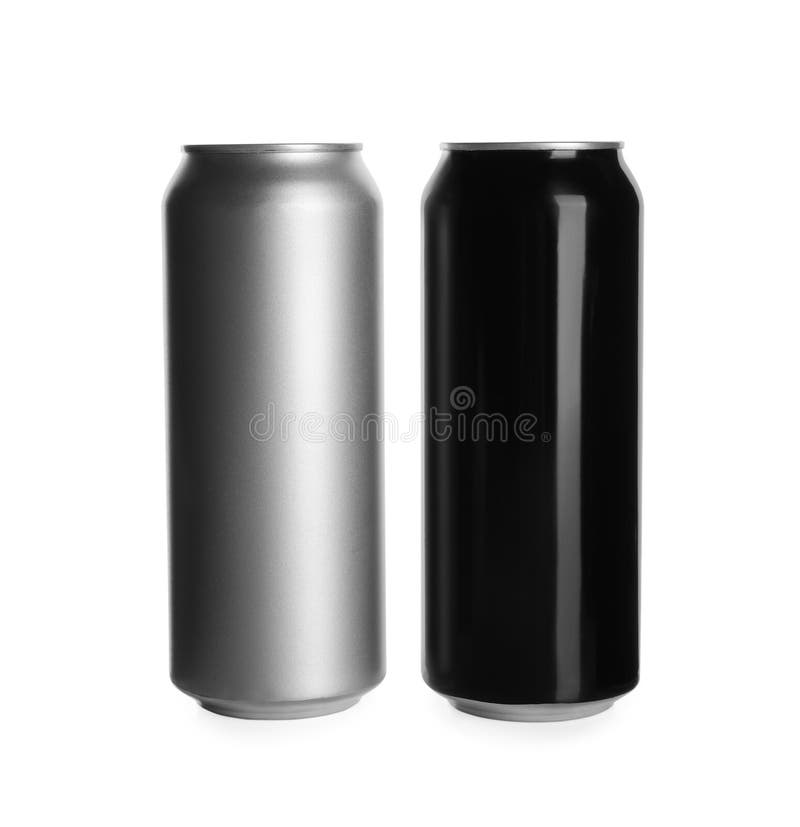 Aluminum Cans on White Background. Mockup for Design Stock Image ...