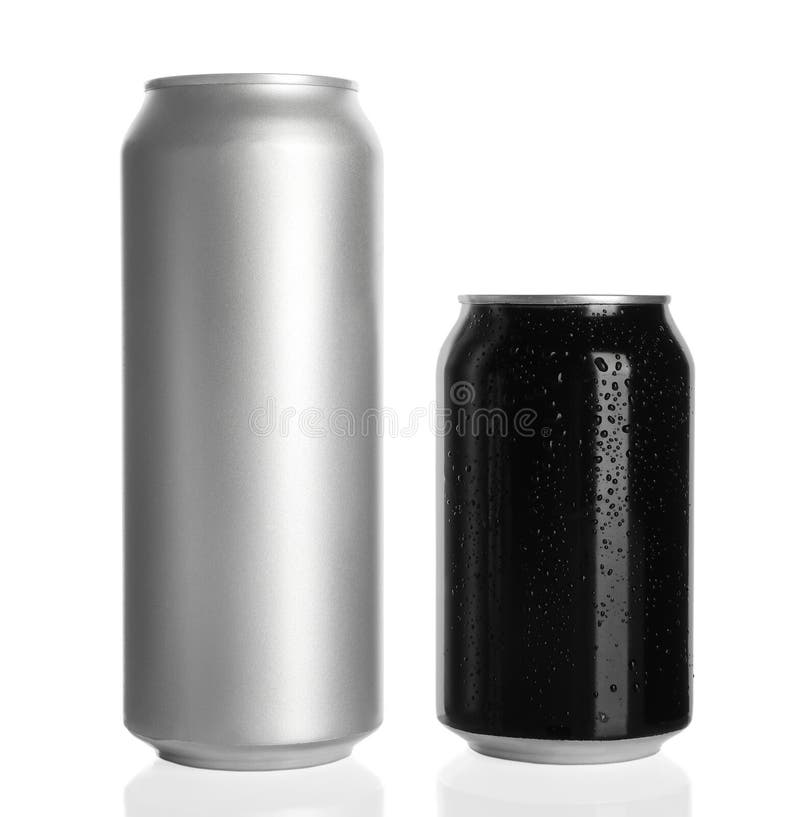 Aluminum Cans on White Background. Mockup for Design Stock Image ...