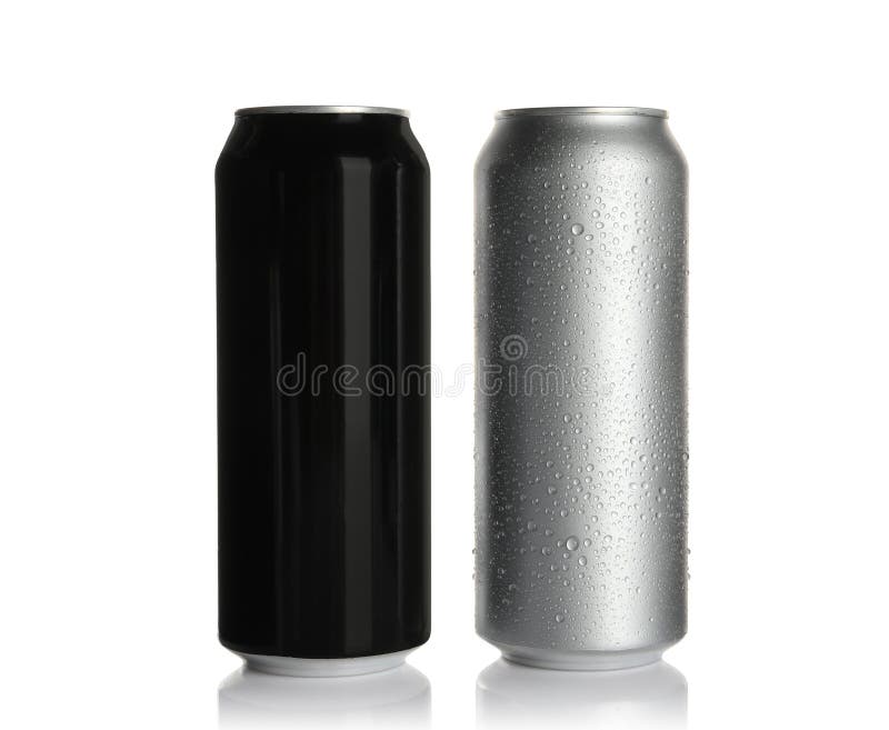 Aluminum Cans on White Background. Mockup for Design Stock Image ...
