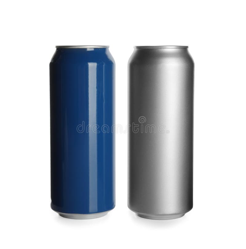 Aluminum Cans on White Background. Mockup for Design Stock Photo ...