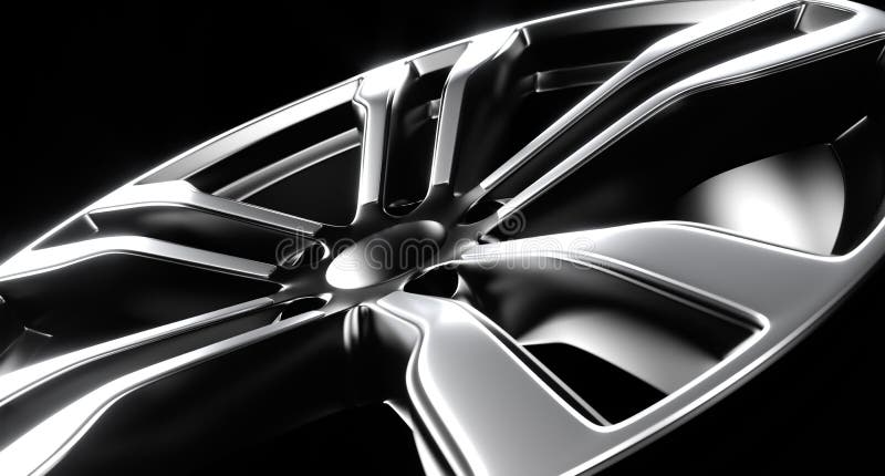 Aluminum Car Rim Close Up. 3D Rendering Illustration. Stock ...