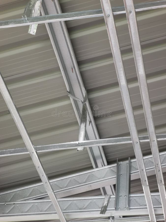 Aluminum Ceiling Structure Inside of a House at Construction Site ...