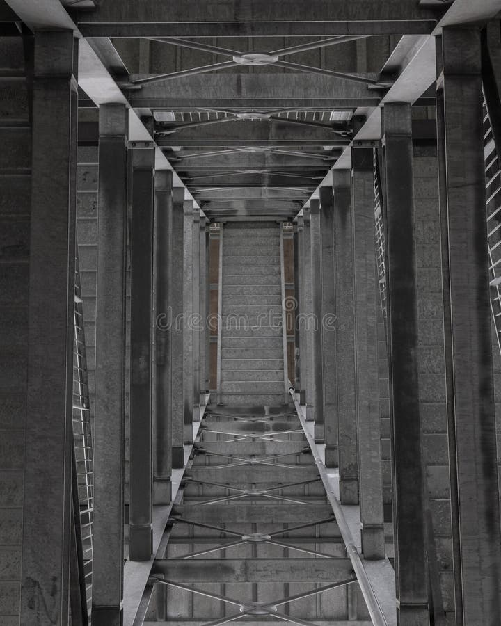 Aluminum Construction Iron Staircase Top Down View Structure Texture ...