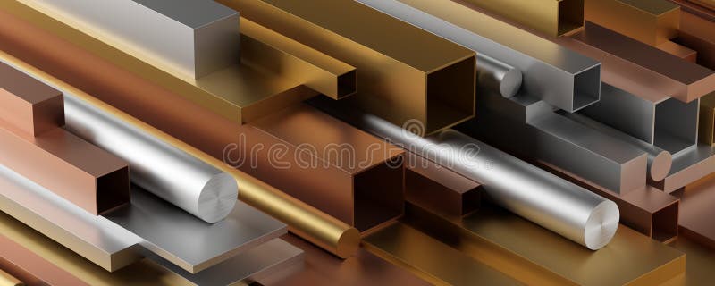 Aluminum, Copper and Brass Mixed Round and Square Profiles Stack Frame ...