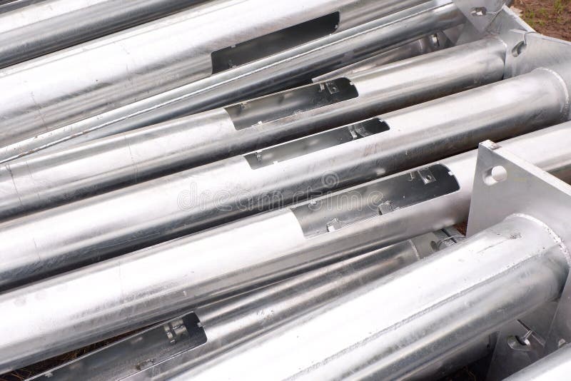 Aluminum Ventilation Air Pipes in Building. Stock Image - Image of ...
