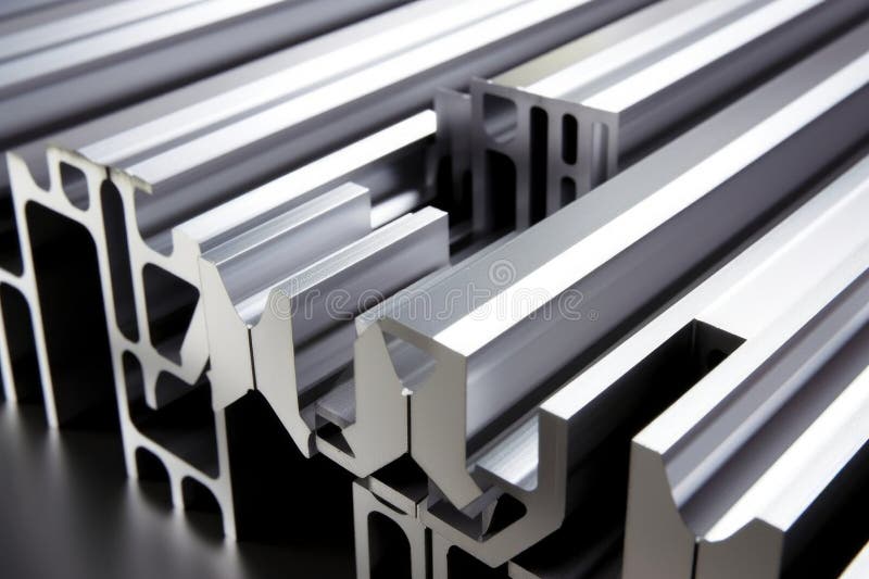 Aluminum Extrusion Process with Metal Profiles Stock Illustration ...