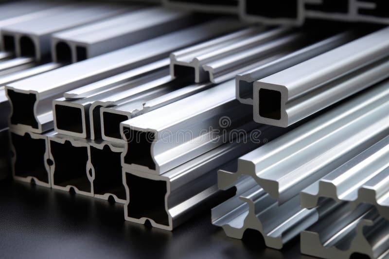 Aluminum Extrusion Process with Metal Profiles Stock Illustration ...