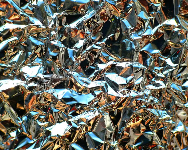 Aluminum foil stock photo. Image of crumpled, blue, reflection - 7599982