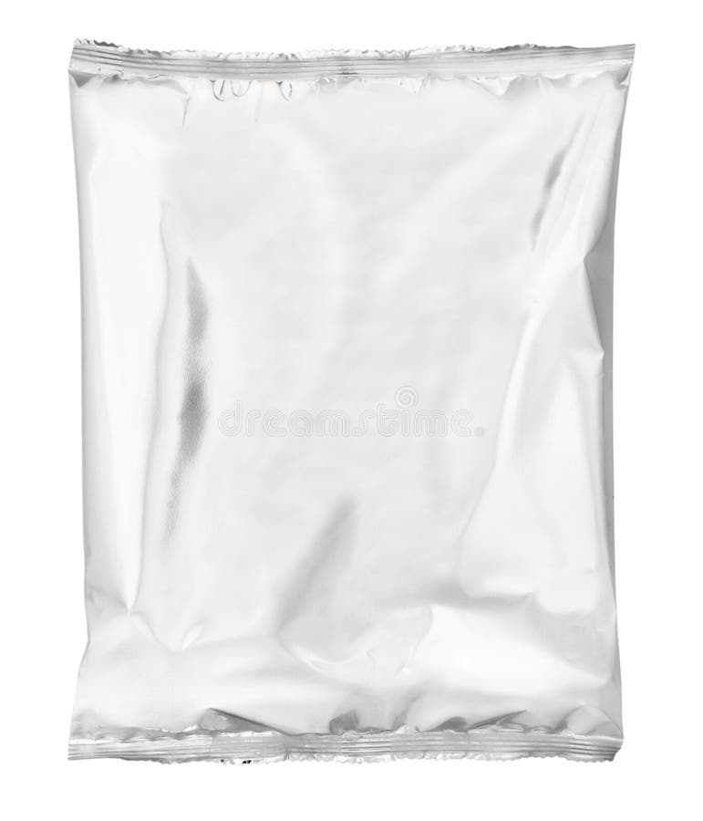 Aluminum Foil Bag Package on White Stock Photo - Image of wrinkled ...
