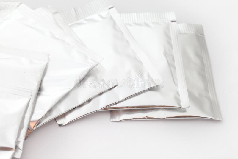 Aluminum foil bag packages stock photo. Image of layout - 25498850
