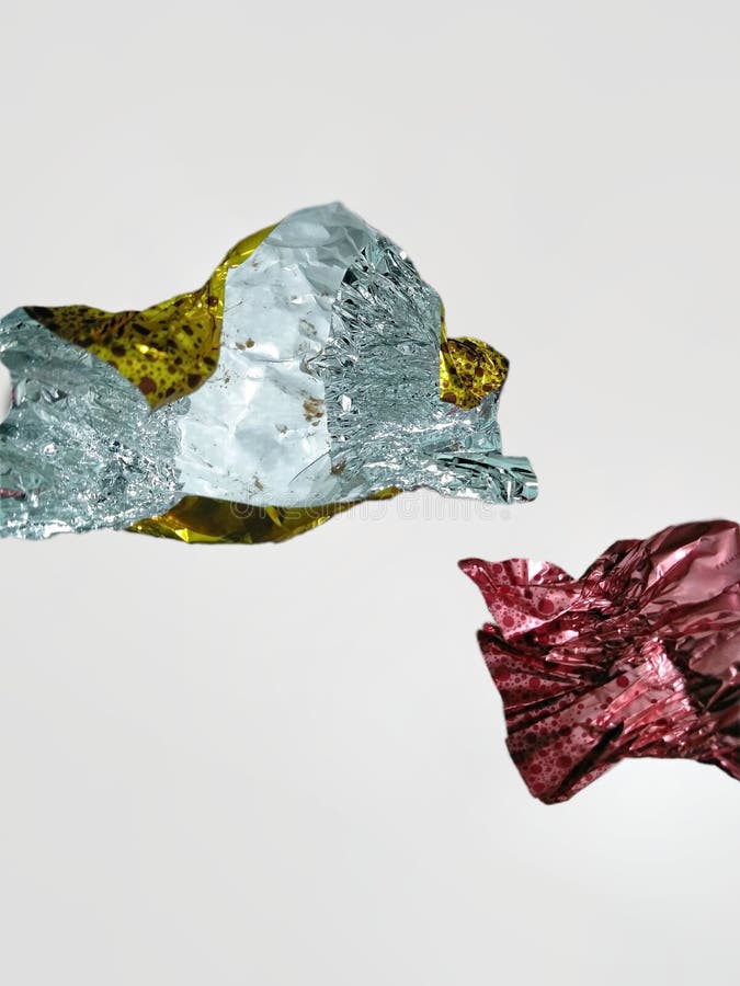 Aluminum Foil of Candy Wrappers Isolated on White Stock Photo - Image ...