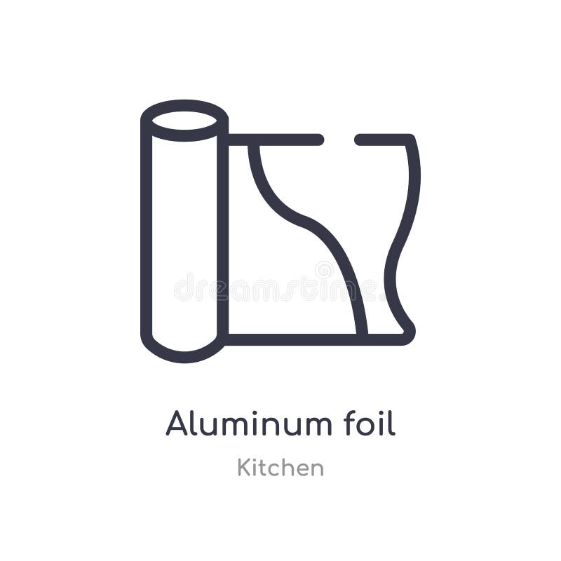 Aluminum Foil Outline Icon. Isolated Line Vector Illustration from ...