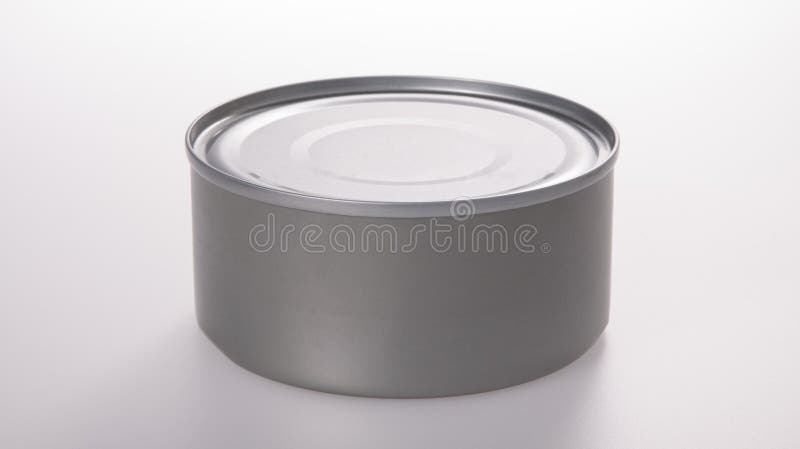 Aluminum Food Can without Label Isolated on White Stock Image - Image ...